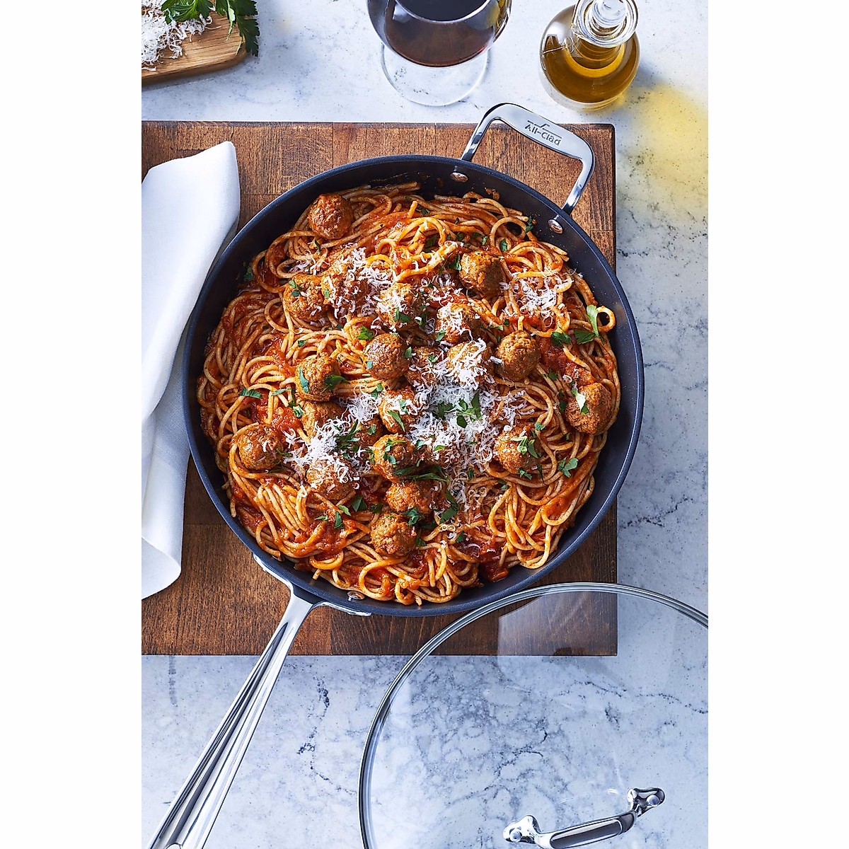 All-Clad HA1 Hard Anodized Nonstick Fry Pan 12 Inch Induction Pots and Pans, Cookware Black & Hard Anodized Nonstick Sauce Pan Cookware, 2.5-Quart, Black