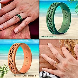 KAUAI Silicone Rings for Women – Soft and Pretty. Comfortable, Breathable, Stackable Rings. Lightweight Rubber Womens Engagement Ring & Wedding Band. Women’s thin Unisex Bands