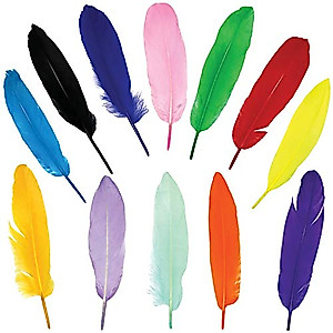 120pcs Colorful Goose Feathers for DIY Crafts, Jewelry Making, Wedding, Home or Party Decorations, 12 Colors (6-8 Inches)