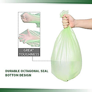 iDemaya Medium Compostable Trash Bags, Biodegradable 8 Gallon Garbage Bags, Recycling Degradable Unscented Rubbish Bags for Kitchen Bathroom Office Car Pet Wastebasket, (4 Rolls / 100 Count, Green)