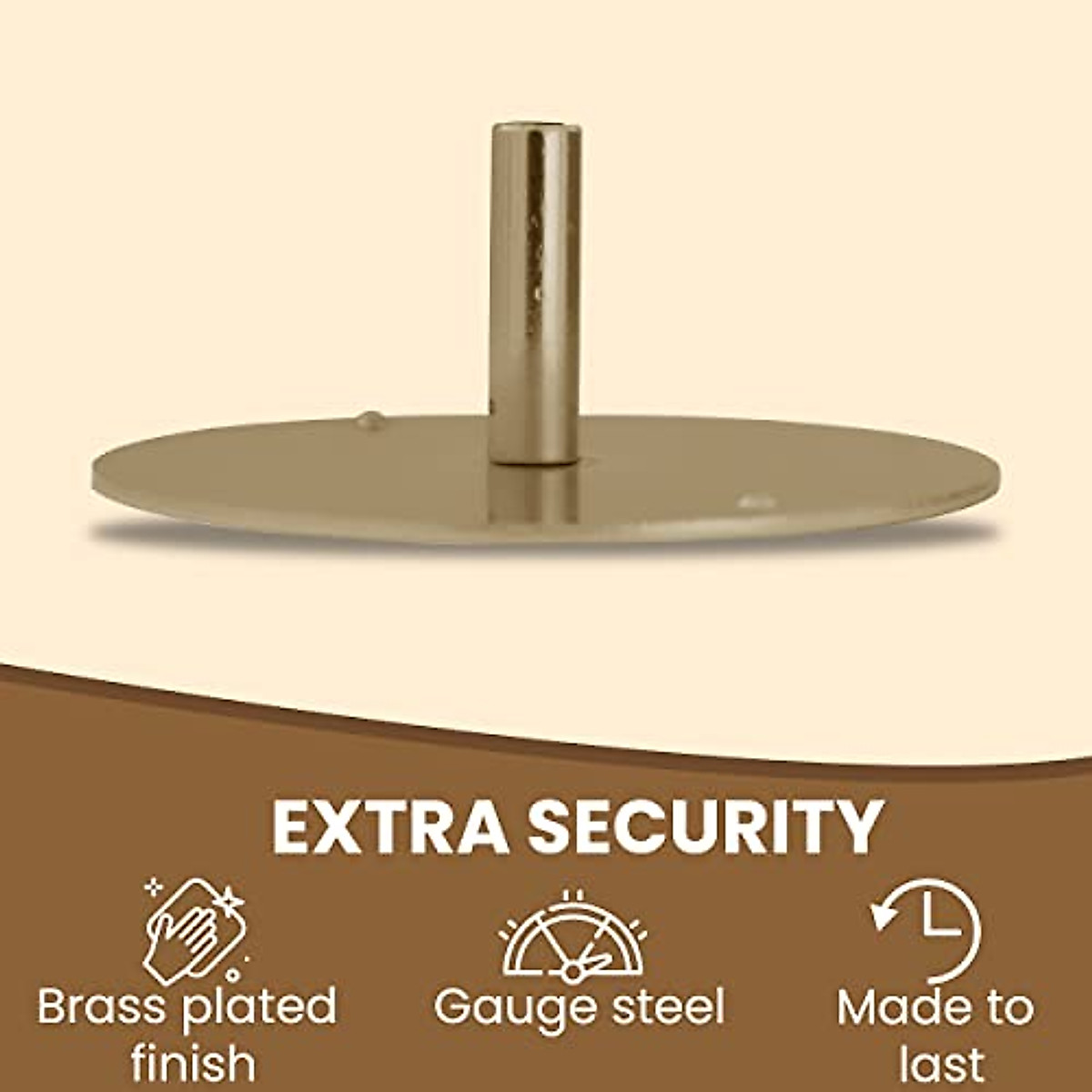 NU-SET Lock | Steel Plate Door Hole Cover | Door Lock Hole Cover with Brass Finish | Home Improvement & Door Hardware (Brass)