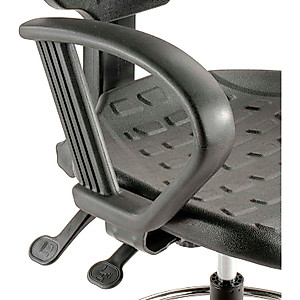 GLOBAL INDUSTRIAL 5-Way Adjustable Ergonomic Stool with Loop Armrests Black