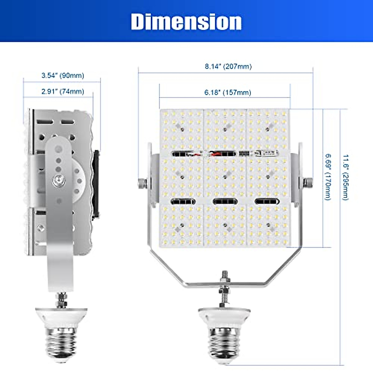 OPENLUX 150W Shoebox LED Retrofit Kit 21750LM,E39 Mogul Base 5000K LED Retrofit Light for Parking Lot Lights, ETL Certified, AC 100-277V