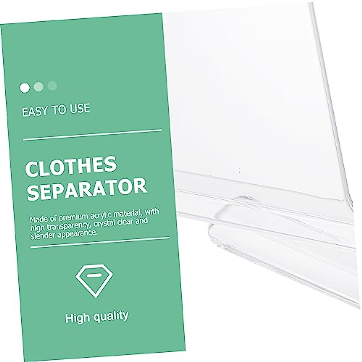 HOMOCONO 2pcs Wardrobe Partition Drawer Separators Closet Shelf Divider Adjustable Drawer Organizer Drawer Dividers for Clothing Clear Clothes Separator Shelf Separator Transparent Acrylic