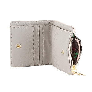 Betsey Johnson New French Foldover Snap Bifold Clutch Wallet Purse - Pink/Grey