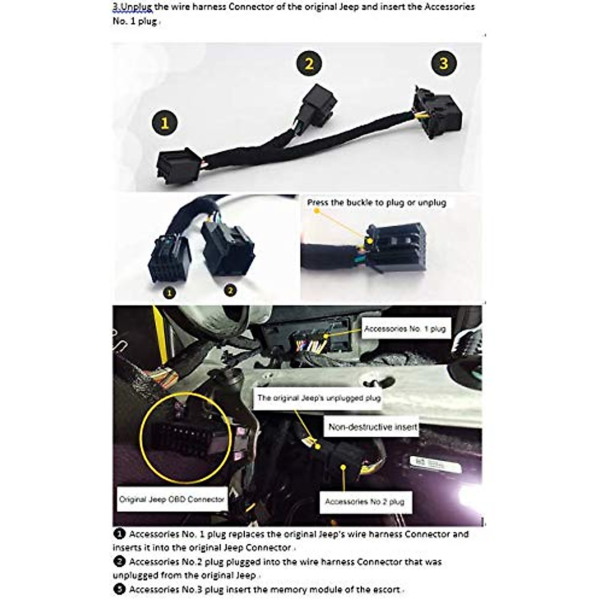 FURYENGRAVER Plug Play Engine Auto Start Stop Eliminator Cable for 2018-2023 Jeep Wrangler JL JLU Jeep Gladiator