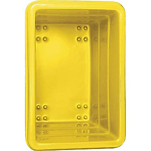 Global Industrial 6 Bushel Plastic Bulk Box Truck, Direct Mount Base, Yellow, 33-2/5"L x 23" W x 24-1/2"H