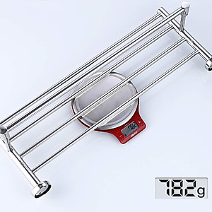 GLJ Floating Shelves Stainless Steel Drain Storage Rack, Bathroom Shower Shelf, Wall-Mounted Kitchen Spice Rack, with Towel Bar