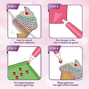 Diamond Painting Kits for Kids - Paint by Number Gem Keychains - DIY Arts and Crafts Easter Gifts for Kids Girls 6-8 8-10 10-12