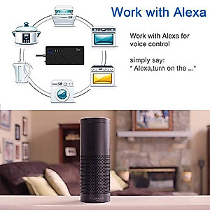 Xenon Smart Power Strip,WiFi Smart Multi Outlet Surge with 4-Outlet 4-USB with 5-Foot Cord, Work with Alexa and Google Home,Black