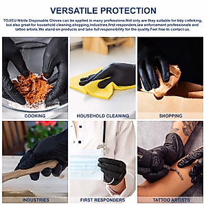 TOJIEU Disposable Nitrile Gloves - Versatile, Powder-Free, Latex-Free Cleaning Gloves for Household Use Medium-100pc