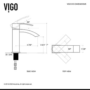 VIGO Satro 7 inch H Single Hole Single Handle Single Hole Bathroom Faucet in Chrome - Bathroom Sink Faucet VG01015CH