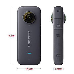 ONE X2 Panoramic Action Camera 5.7K 30fps LCD Touch Screen 10m Body Waterproof HDR APP Editing 360° Live Streaming TimeShift Support Bullet Time with 1630mAh Battery with Selfie Stick