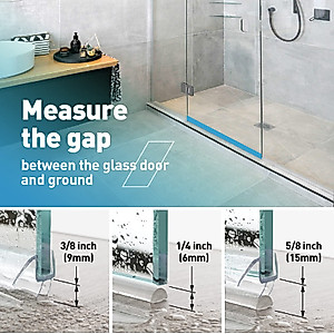 FCSOTSPS Shower Door Bottom Seal, 2 PCS 3/8" x 36" Shower Door Sweep for 3/8 Inch Glass, Frameless Glass Shower Door Seal Strip - Stop Shower Leaks and Create a Water Barrier