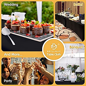 6 Pack Black Fitted Spandex Table Covers - 6Ft Stretch Tablecloths for 6 Foot Rectangle Folding Tables Rectangular Bulk Linen Fabric Elastic Table Clothes for Wedding Banquet Party Buffet Display