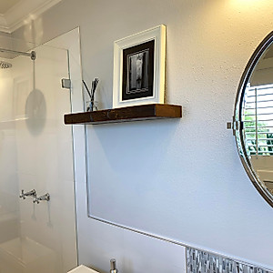 Joel's Antiques |48 inch Floating Shelves for Wall | Natural Wood, Easy Install | Heavy Duty Rustic Book Shelves | Bathroom, Kitchen, Living Room | 2 inches Thick | 6 inches deep | Medium Brown