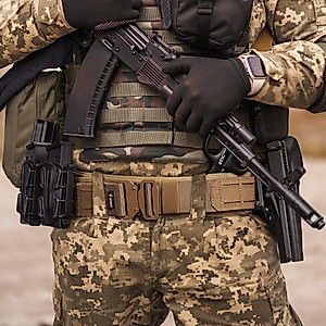 VOTAGOO Tactical Belt-Battle Belt, with Quick Release Buckle MOLLE Belt, Law Enforcement Military Heavy Duty Gun Holster Belt