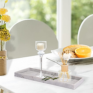 Sancagy 11.8IN Rectangular Vanity Tray, Silicone Bathroom Tray for Counter, Toilet Tank & Kitchen Sink - Small Trays, Soap & Perfume & Jewelry & Candle & Key Vanity Tray