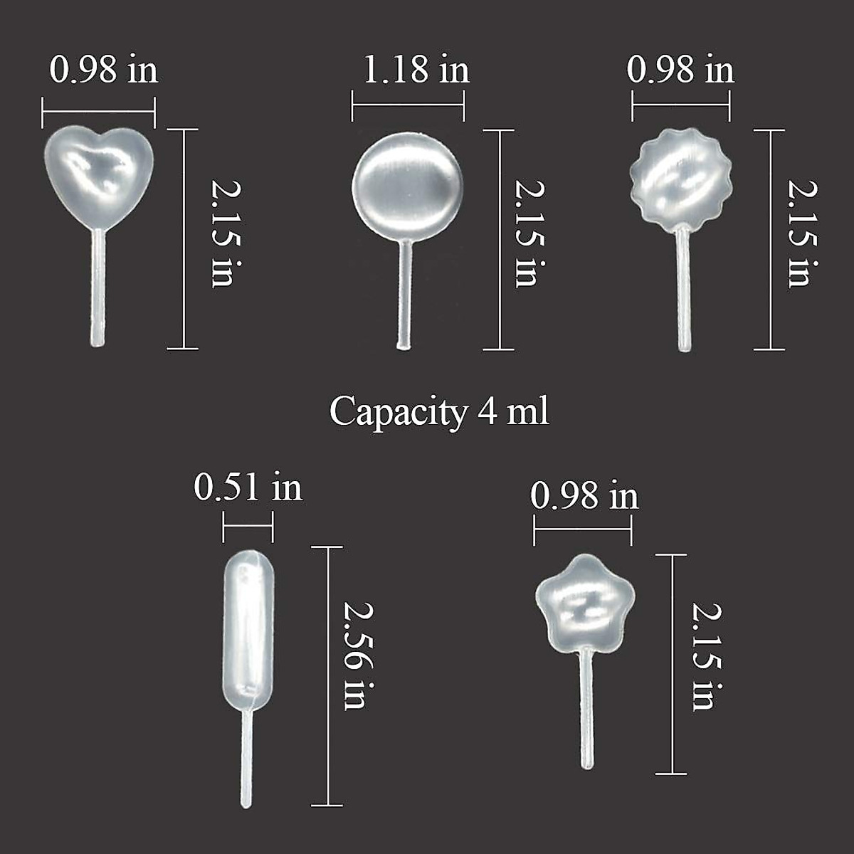 Cupcakes Pipettes,125PCS 4 ml Plastic Strawberry Pipettes Mini Pipettes Squeeze Dropper Liquid Injector Pipettes for Strawberries, Cupcake, Chocolate, Birthday Party and Holiday Decoration