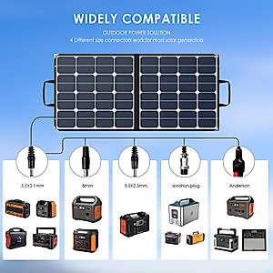 AmpTORRENT 100W Solar Panels for Portable Power Station,Foldable Solar Battery Charger Flexible Panels with 18V DC Output,Portable Power Backup for RV Marine Boat Off Grid Outdoor Solar Power Charging