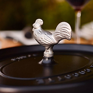 STAUB 40509-346-0 Rooster Lid Knob, Cast Iron, Silver