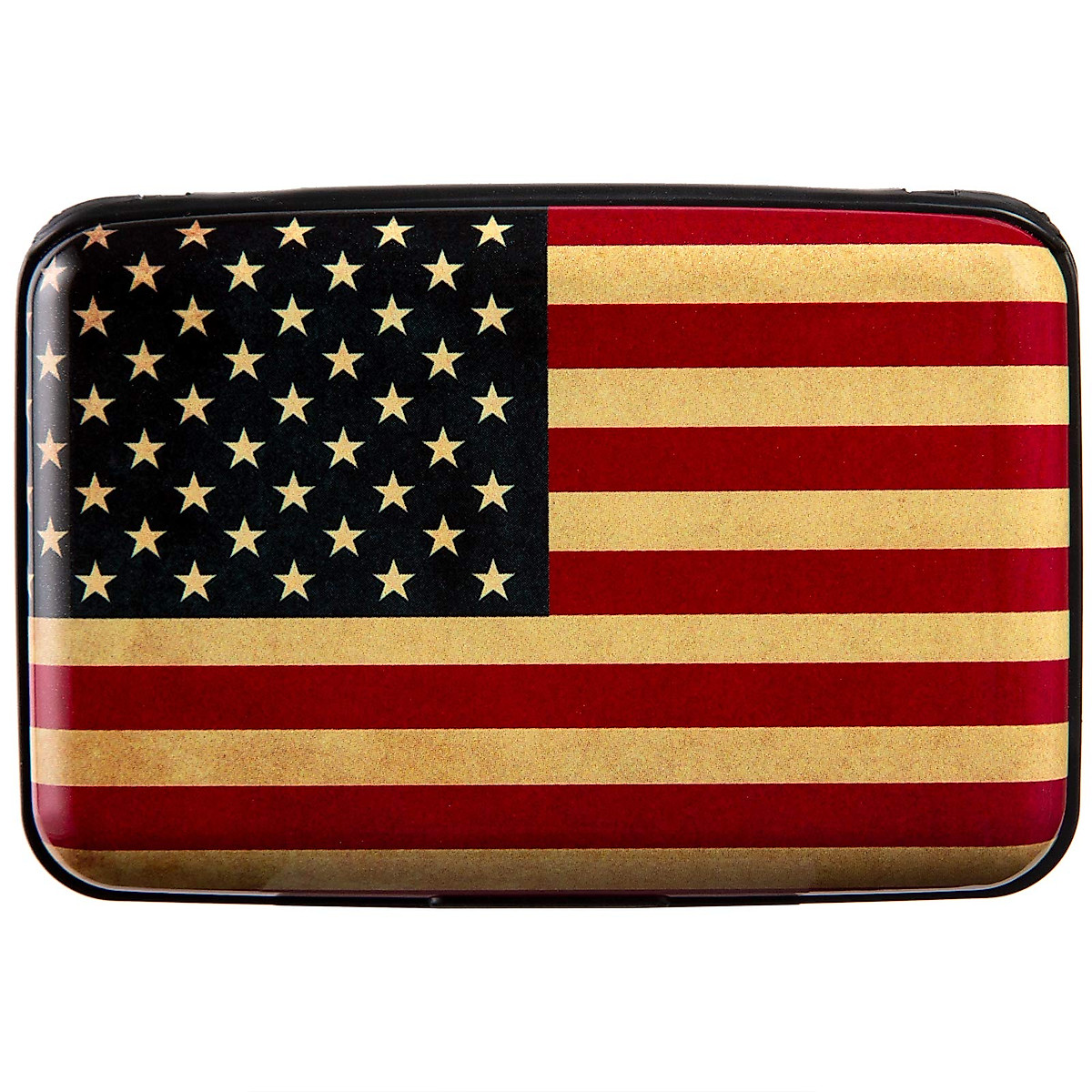 Caranda RFID Aluminum Wallet Credit Cards Holder Metal ID Case for Men Women (USA Flag)