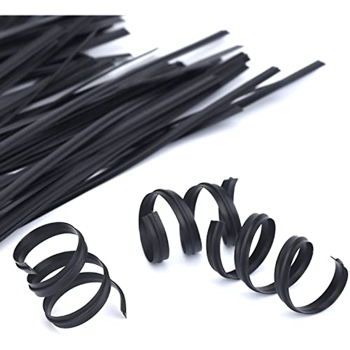 5" Cable Ties 100 Pcs Bag Twist Ties for Cord Twist Bread Ties Reusable Black Plastic Coated Ties Heavy Duty Wire Twist Ties for Household and Office Use