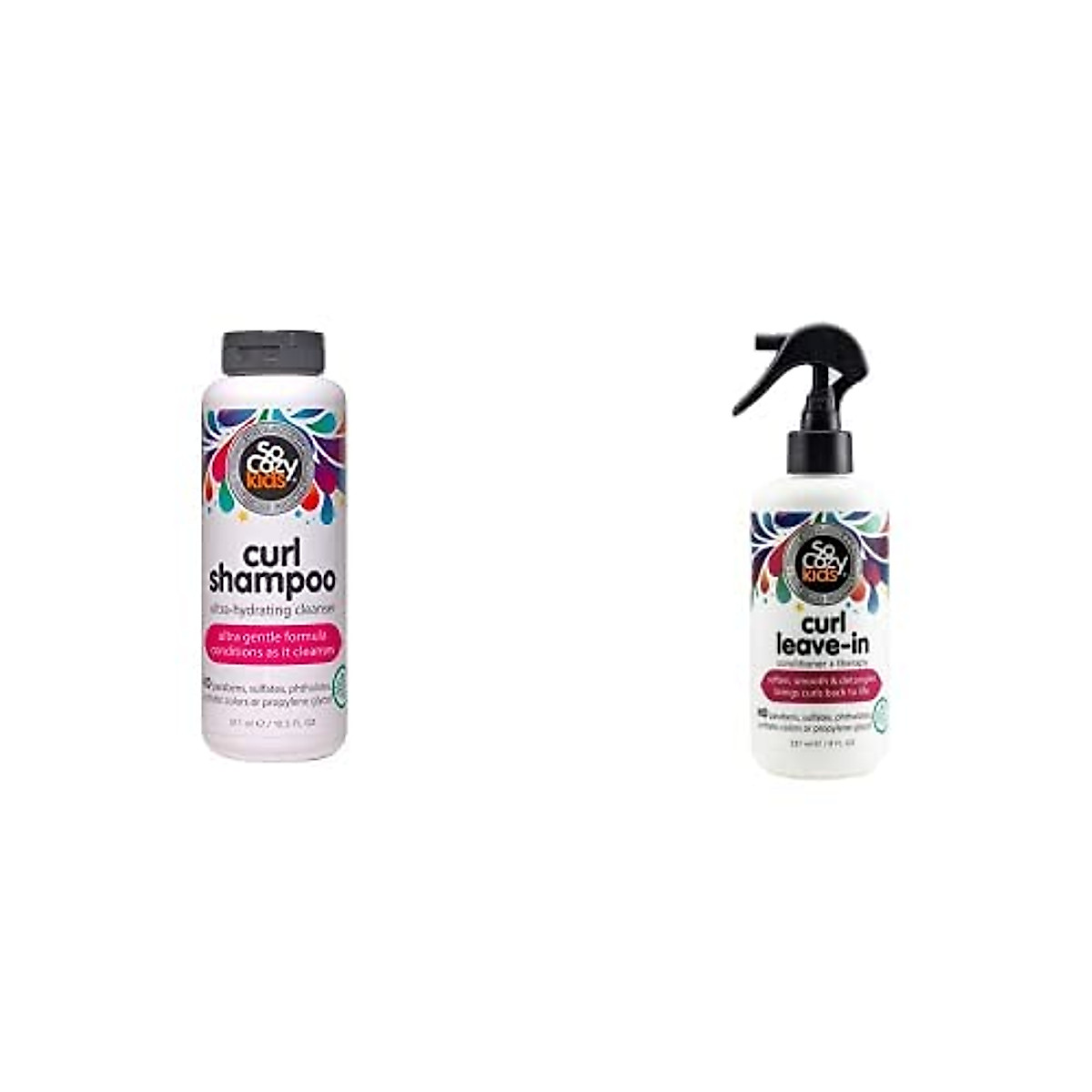 So Cozy Curl Shampoo & Curl Conditioning Leave-In Detangler Spray Bundle for Kids