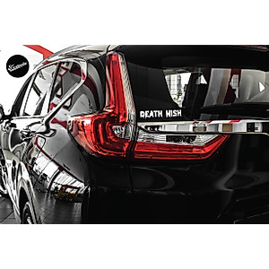 Death Wish Vinyl Decal Stickers | 2 Pack | 8 inch | Waterproof | Pick Your Color | Melted (White)