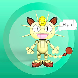 Mega Construx Pokemon Meowth Construction Set with Character Figures, Building Toys for Kids (169 Pieces)