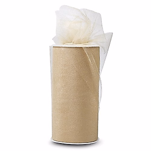 Holiday Colors Tulle Roll - 3 Holiday Colors Tulle Fabric Rolls, Classic Green, Red and Gold, 6 Inches by 25 Yards Each (75 feet).