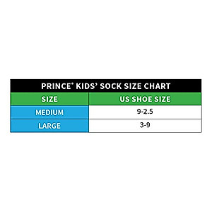 Prince Boys' Crew Length Athletic Socks with Cushion for Active Kids (6 Pair Pack)