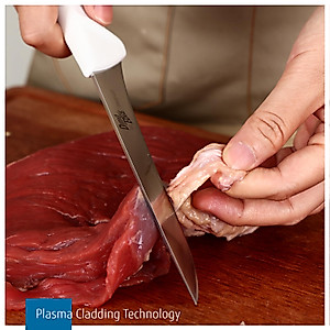 dimoedge 6 inch Professional Boning Knife, Super Sharp Deboning Knife with Ergonomic Handle(White)