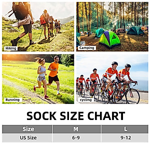 BUDERMMY Men's Cotton Moisture Wicking Heavy Cushion Crew Work Socks,6-12, 6Pairs (US, Numeric, 6, 9, Regular, Tall, black 2)