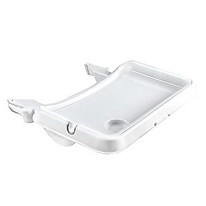 Hauck Alpha Removable Non Slip High Chair Table Tray with Adjustable Depth, Compatible w/Wooden Grow-Along Alpha+ and Beta+, Accessory Only, White
