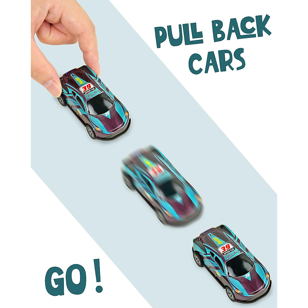 Vileafy 34 Cool Party Favors for Kids Goodie Bags Stuffers- Metal Pull Back Race Cars 3" for Kids Birthday Party Favors, and Carnival Prize for Toddlers 3-5 Years Old