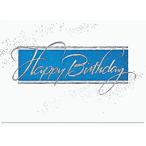 The Gallery Collection, 25 Personalized Birthday Cards with Foil-Lined Envelopes (Happy Birthday Sparkle), For Business or Consumer