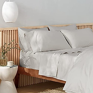 Amazon Aware 100% Organic Cotton 300 Thread Count Pillowcase Set, Light Gray, Standard, 2 Pack, 32" x 20"