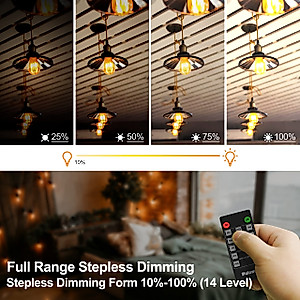 Outdoor Dimmer for String Lights,560W Outdoor Dimmer Plug, Weatherproof Lights Dimmer Plug,100FT Wireless Remote Control Dimming Timer for Led Light or Lamp Patio Lights Dimmer Timer (3 Prong Plug)