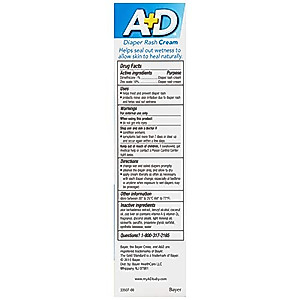 A+D Diaper Rash Cream, Zinc Oxide Cream, 4 oz (113 g)