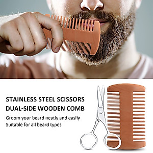Valentines Day Gifts for Men - Beard Grooming Kit with Beard Oil Beard Balm Beard Brush Beard Comb Beard Scissor - Men Stocking Stuffers - Mens Gifts - Gifts for Men Dad Him Boyfriend Husband Brother