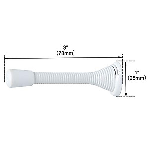uxcell Door Stopper, 4 Pack Door Stop Wall, Rust Resistant, Noise Cancellation, 3" Spring Door Stoppers, Protect Doors White