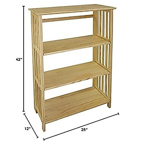 Casual Home "Soho Manhattan 4-Shelf Folding Bookcase 26"" Wide - Natural (333-40)