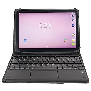 Yunir 10.1 Inch Tablet, 6GB RAM 128GB ROM, Octa Core CPU, Dual Camera, 5G WiFi, 4G LTE, Tablet with Case Keyboard, 100‑240V Compatible (US Plug)