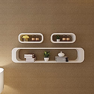 ZQQLVOO 3 White MDF Floating Wall Display Shelf Cubes Book/DVD Storage,Wall Mounted Display Shelf,Wall Mounted Floating Shelves,Wall Storage Shelves,Floating Book Shelves,Bookshelf