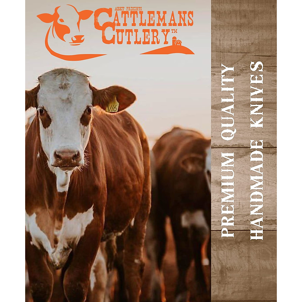 Cattlemans Cutlery Farrier Knife - Stainless Steel Pocket Knife with Hoof Pick (Blue)