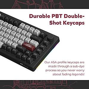 Akko Dracula Castle 5075B Plus Wireless Gaming Keyboard | LED RGB Wireless Keyboard with PBT Keycaps | 2.4 Ghz Bluetooth Keyboard | USB-C Wired Mechanical Keyboard | Gaming PC Accessories