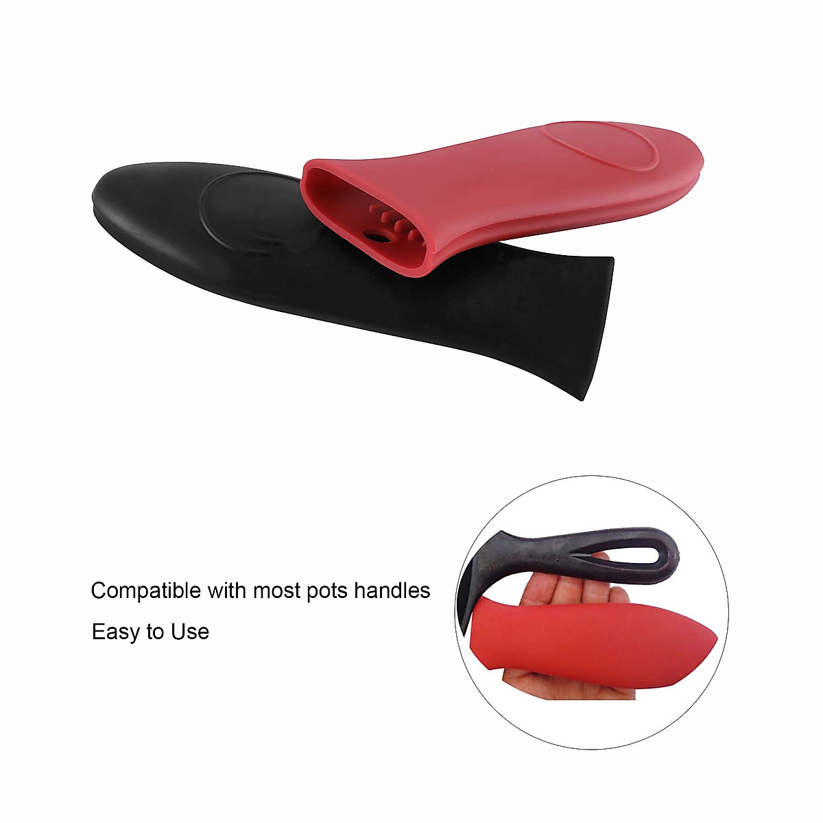 10pcs Silicone Pot Handle Holders Heat Resistant Pan Handle Covers,Hot Handle Sleeve for Cast Iron Skillets Metal Frying Pans Aluminum Cookware Assist Pan Holder