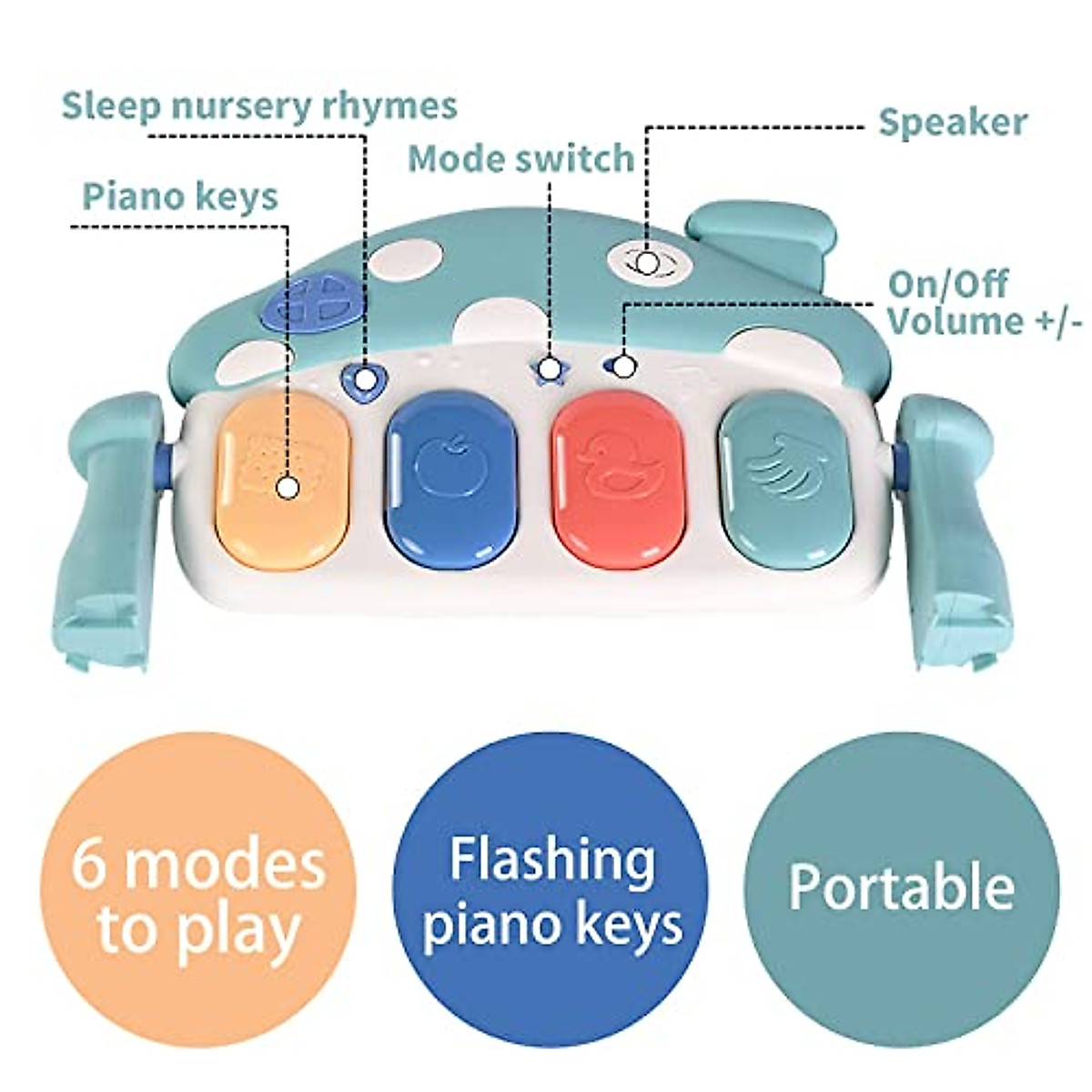 WYSWYG Baby Play Mat Baby Play Gym Activity Mat Piano Gym Activity Center for Baby Toys for Infants and Toddlers 0-6-12 Months