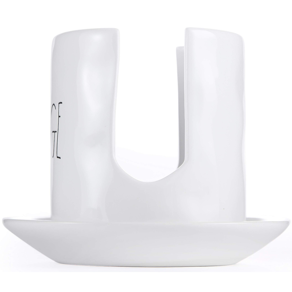 Sponge Holder for Kitchen Sink Modern Farmhouse White Ceramic Sponge Caddy with Drip Tray & Includes Two Sponges by Salbree (White, 1)